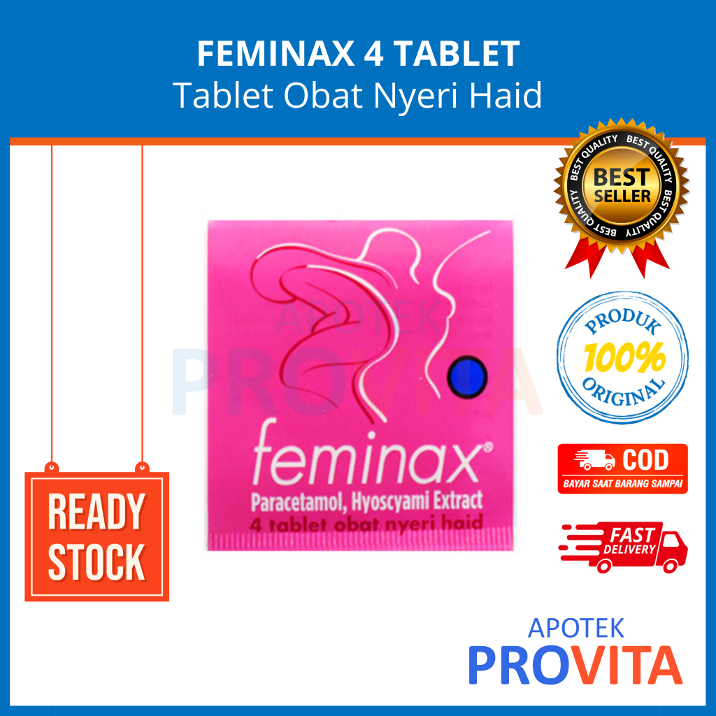 Jual FEMINAX STRIP ISI 4 TABLET - Paracetamol, Hyoscyami, Obat Nyeri ...