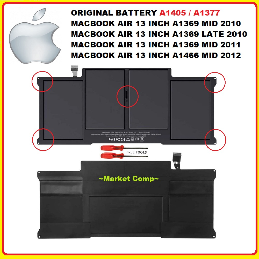 Jual Battery Original MacBook Air 13 Inch Mid 2010 Late 2010 Mid 2011 ...