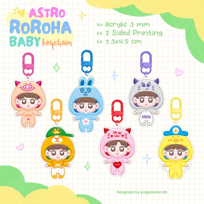 Jual ASTRO - ROROHA BABY Kpop Keychain | Keyring | Gantungan Kunci ...