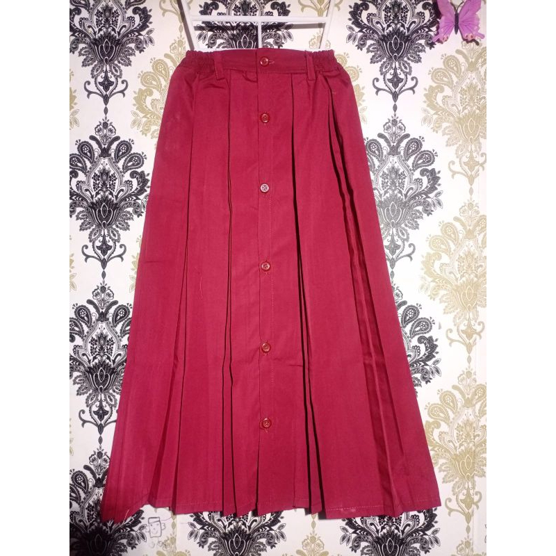 Jual ROK SD MERAH/PUTIH PANJANG REMPEL DUA FULL KANCING | Shopee Indonesia