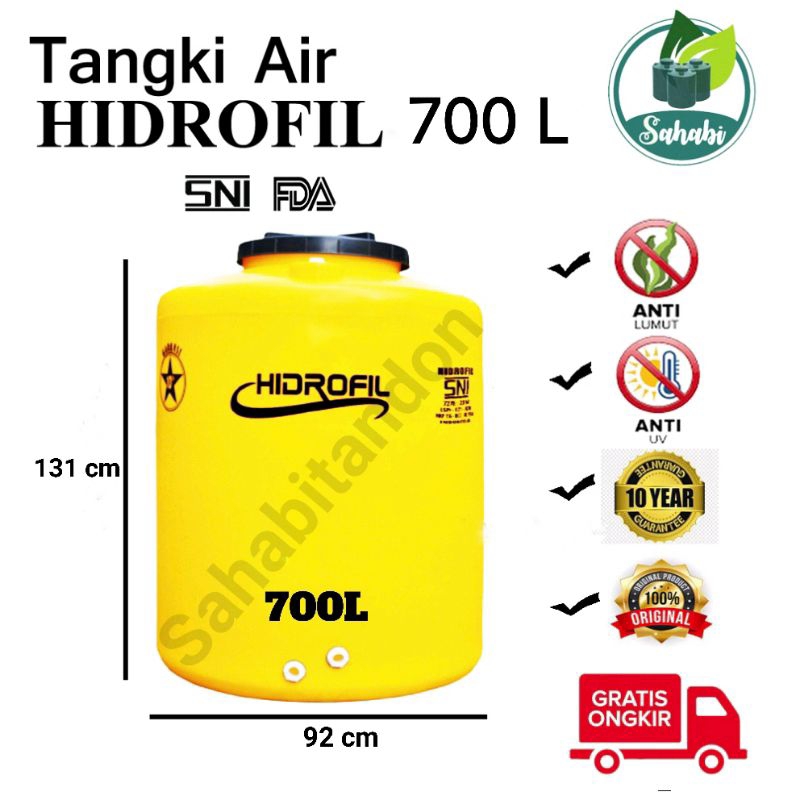 Jual Tandon Air/Tangki Air/Toren Air Murah Hidrofil 700 Liter | Shopee ...
