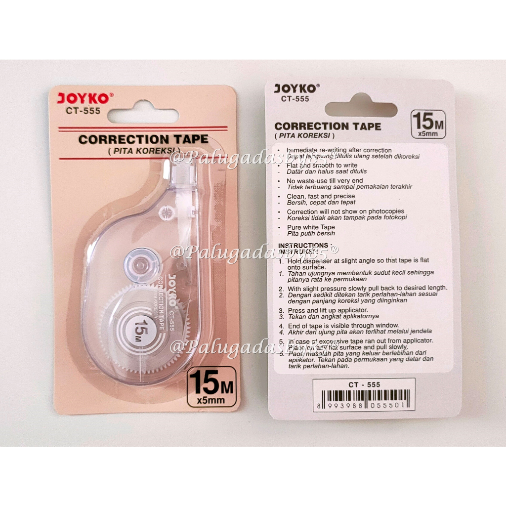 Jual (1 Biji) GROSIR Correction Tape Joyko CT-555 15 M x 5 mm ... Jual (1 Biji) GROSIR Correction Tape Joyko CT-555 15 M x 5 mm ...