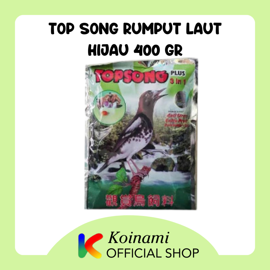 Jual Top Song Rumput Laut / Hijau / Topsong Rumput Laut Pakan Burung ...