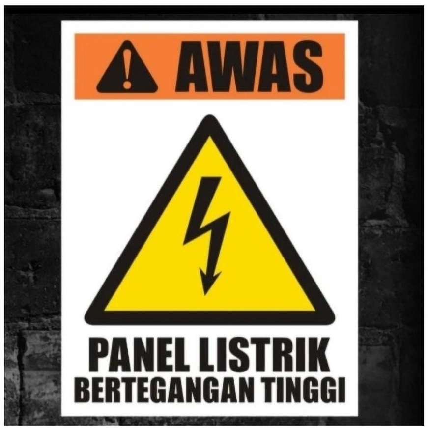 Jual Stiker Vinyl PANEL LISTRIK BERTEGANGAN TINGGI sign rambu k3 Uk. 23 ...