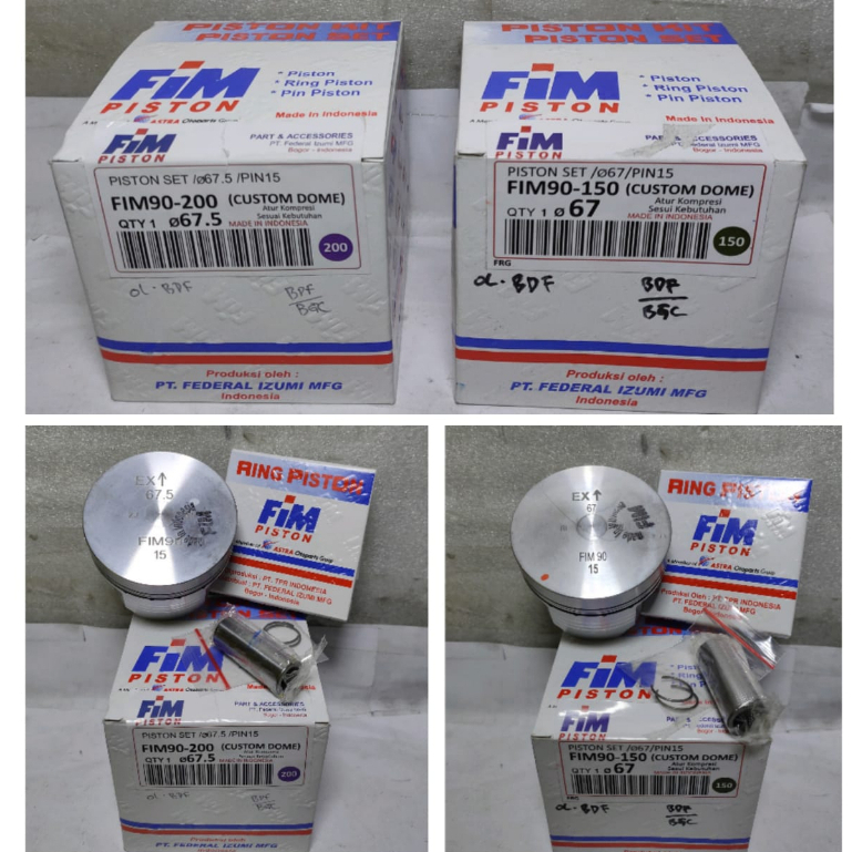 Jual Piston Fim Seher kit Seher FIM Custom dome 67 67,5 Pin 15 Atur ...