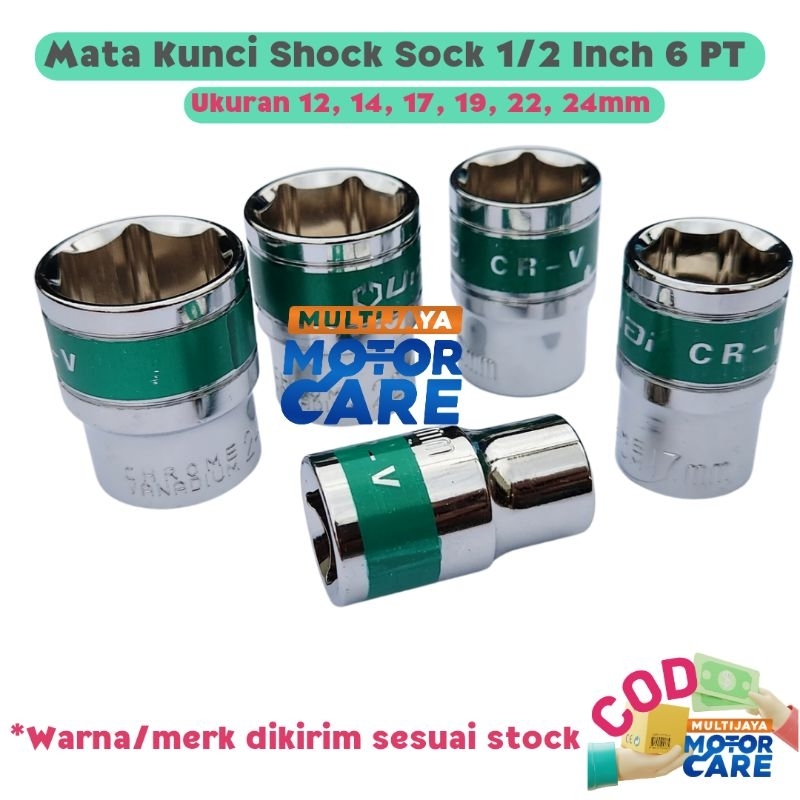 Jual Mata Kunci Shock 1/2 Inch 6 PT Ukuran 12 14 17 19 22 24 mm ...
