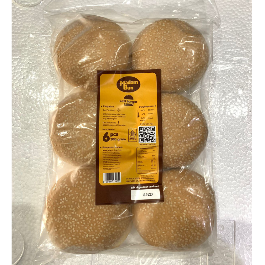 Jual MADAM BUN Roti Bun Burger Wijen (6 pcs) 300 Gram | Shopee Indonesia
