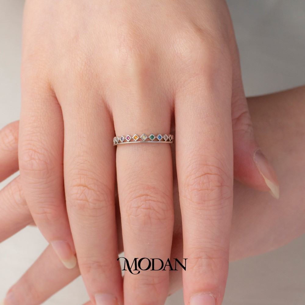 Jual Modan - Soft Pink Teardrop Line Stacking Ring Cincin Minimalist ...