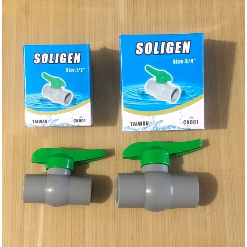 Jual ball valve soligen 1/2" 3/4" stop kran air soligen PVC/ ball valve ...