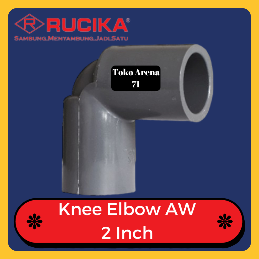 Jual Sambungan Pipa Fitting PVC Knee Knie keni 2” Elbow AW 2 Inch 2 inci Rucika | Shopee Indonesia