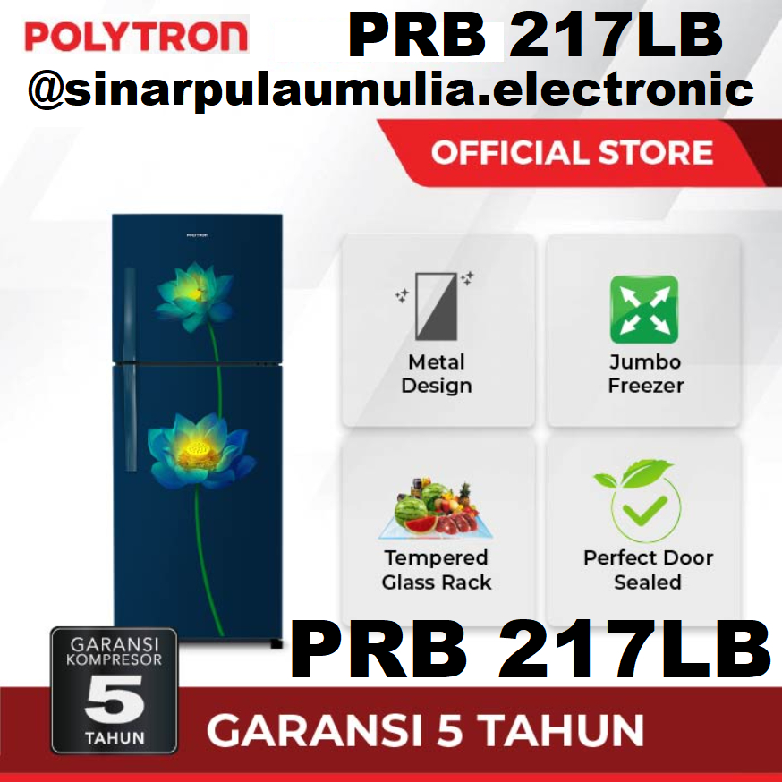 Jual Polytron Kulkas 2 Pintu 210 Liter Jumbo Freezer - PRB 217LB ...