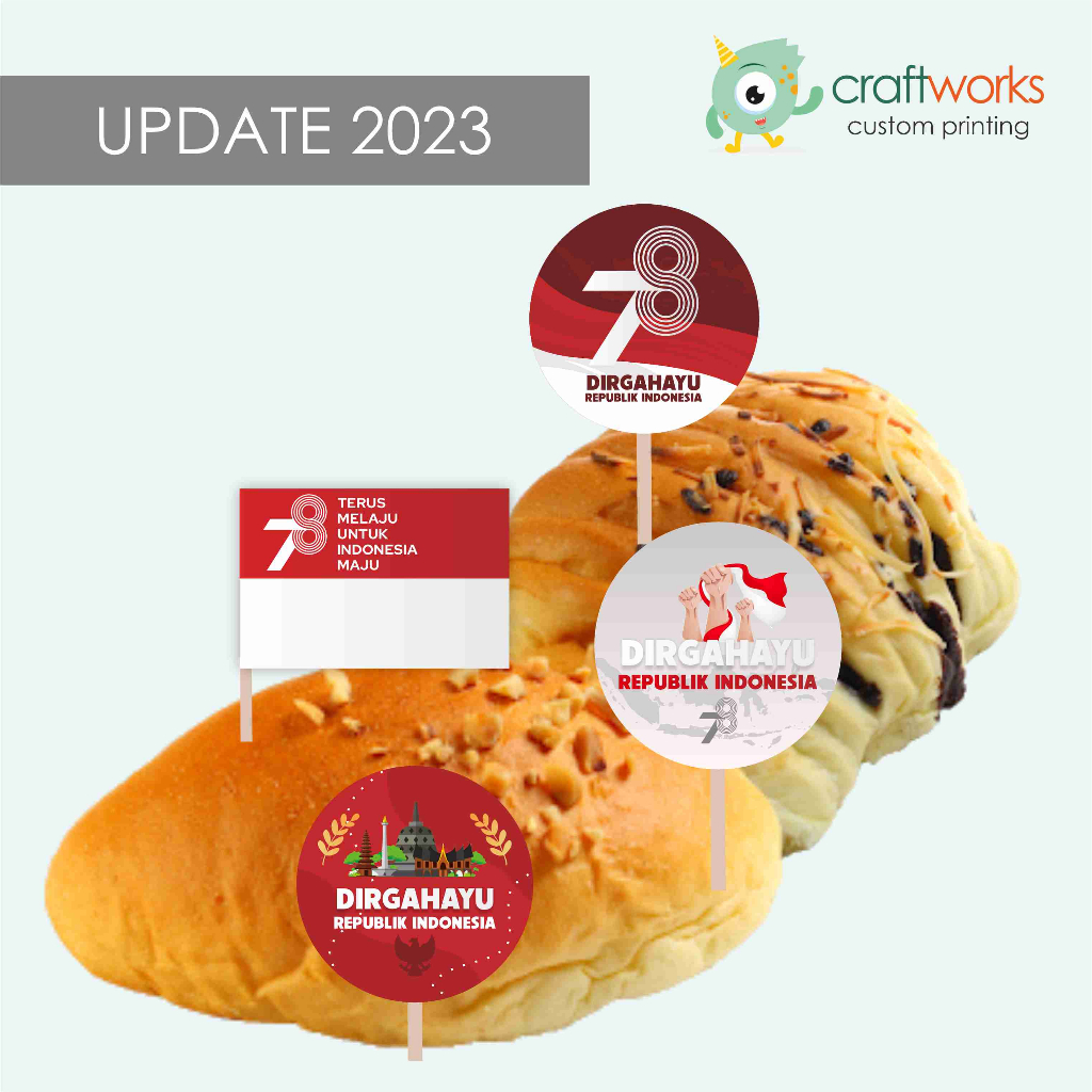 Jual HUT RI / DIRGAHAYU 17 AGUSTUS MINI CAKE TOPPER / CUPCAKE TOPPER ...