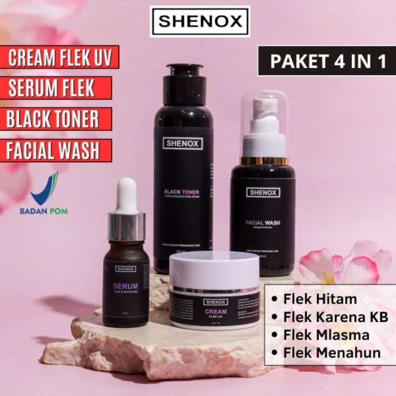 Jual Paket 4 in 1 Shenox Skincare Flek Hitam Tebal dan Menahun Skincare Khusus Flek Hitam di ...