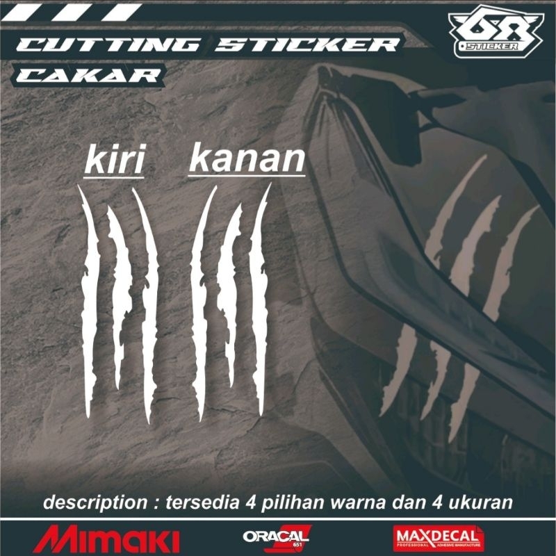 Jual Cutting Sticker Cakar Monster Harimau Macan Lampu Dan Body Motor ...
