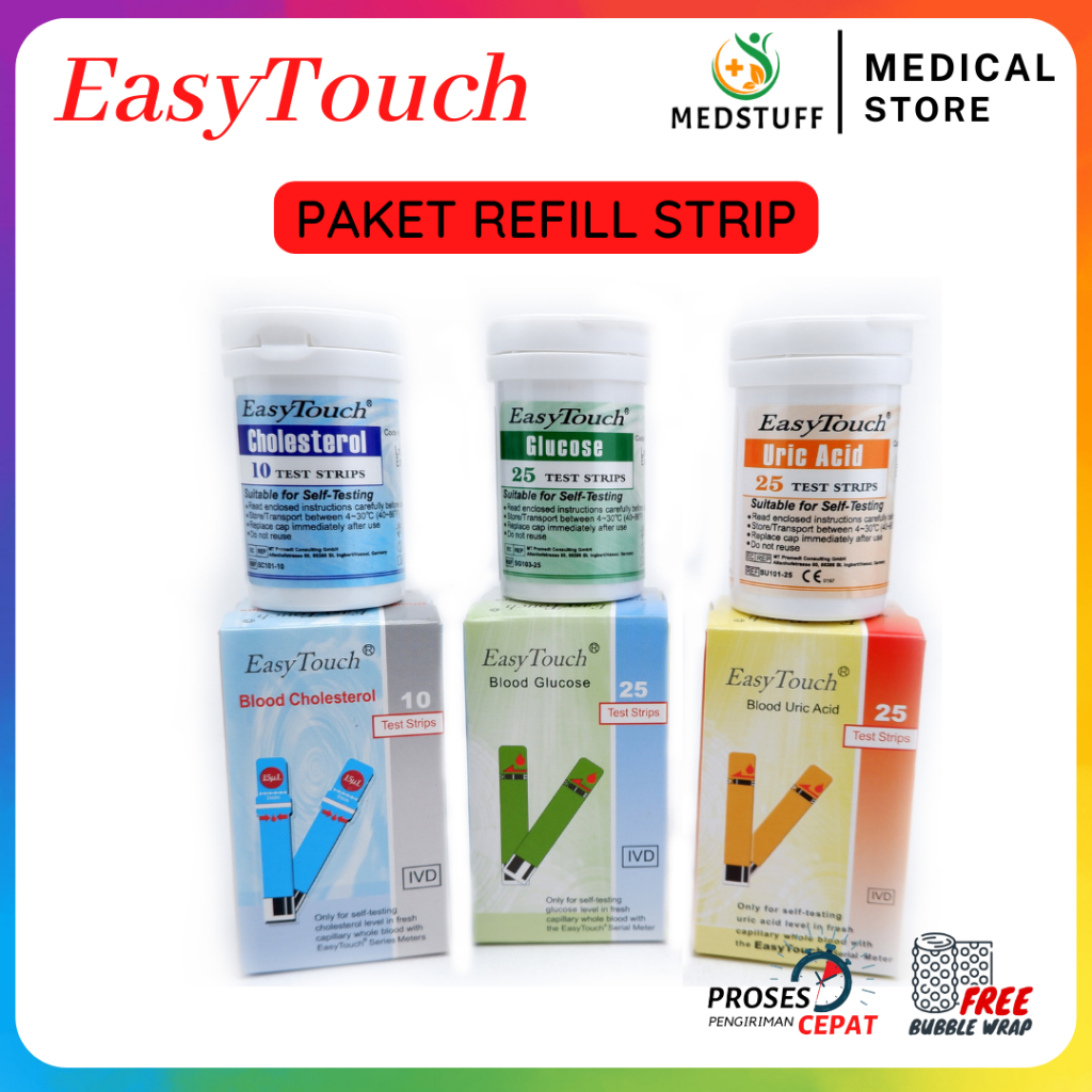 Jual Easy Touch Refill Strip Glucose Gula Darah Diabetes Uric Acid Asam ...