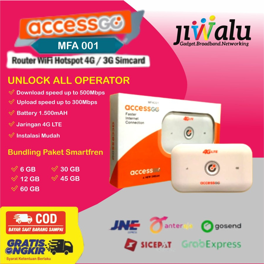 Jual Modem Mifi Accessgo MFA001 4G LTE Unlock - Free Smartfren | Shopee ...
