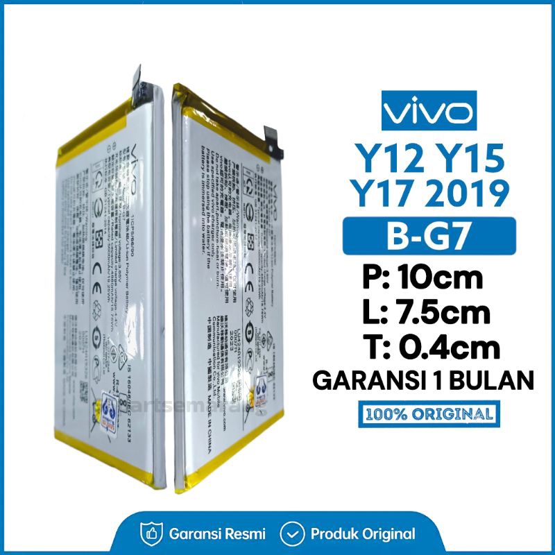 Jual Baterai Batre Battery Vivo Y12 / Y15 / Y17 BG7 Original New | Shopee Indonesia
