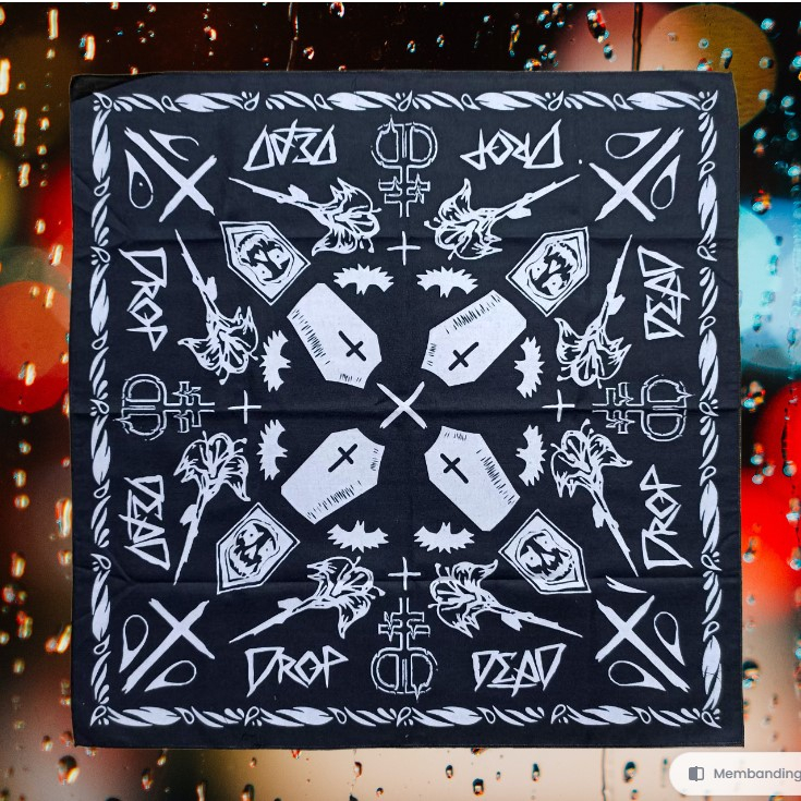 Jual Bandana Slayer Multiguna Motif Drop Dead Uk50 Cm | Shopee Indonesia