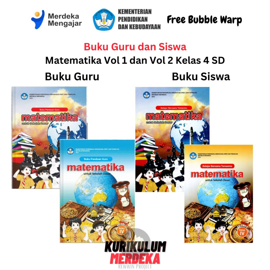 Jual Buku GURU dan SISWA MATEMATIKA Kelas 4 SD Vol 1 dan Vol 2 ...