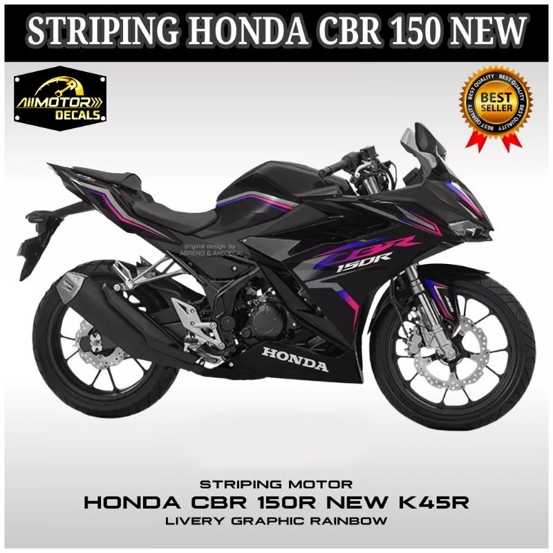 Jual STRIPING HONDA CBR 150R NEW K45R RAINBOW / STIKER MOTOR CBR 150 R ...