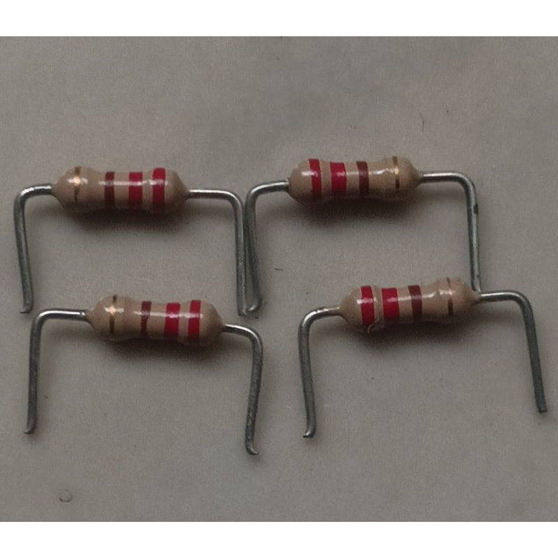 Jual 10 PCS, RESISTOR 220R, 1/2 wat body 1/4 ,kaki bengkok japan ...