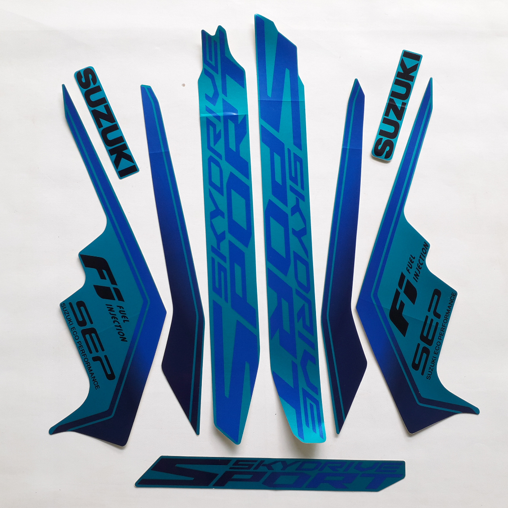 Jual Stiker Striping Body Motor Suzuki SKYDRIVE Sport FI Filipina Biru ...