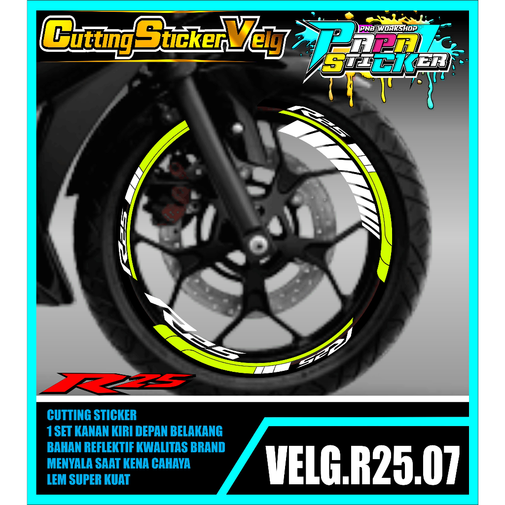 Jual STIKER VELG R25 CUTTING STICKER VELG CUTTING VARIASI R25 LIS BAN ...