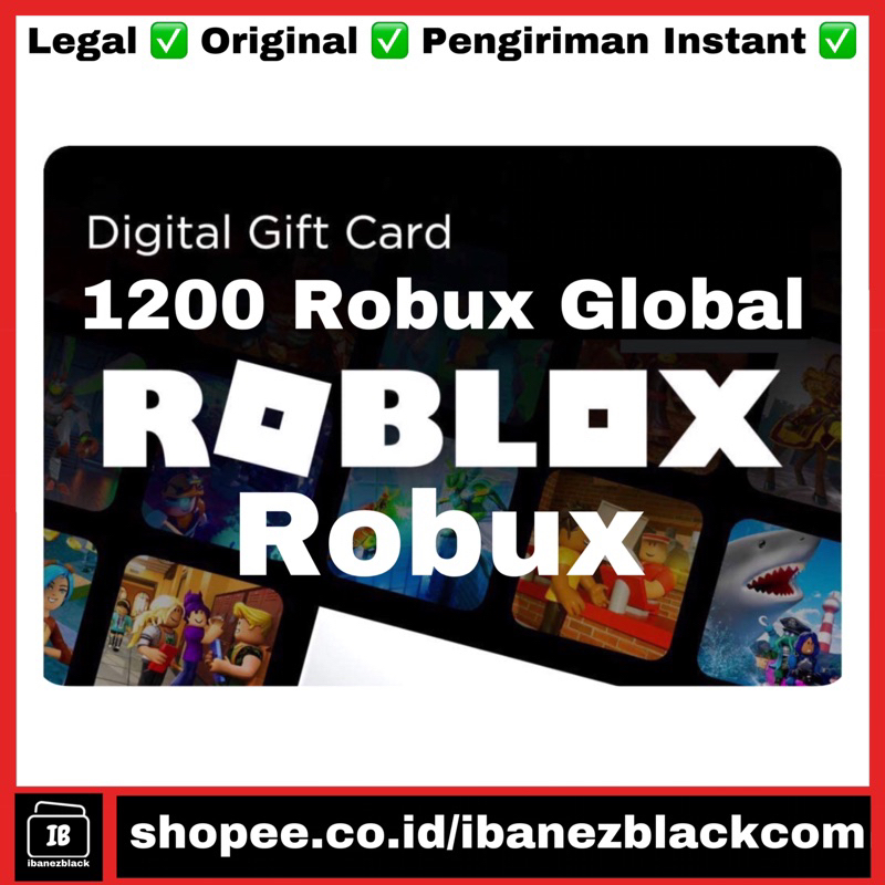 Jual Roblox 1200 Robux Gift Card Global Digital Code | Shopee Indonesia