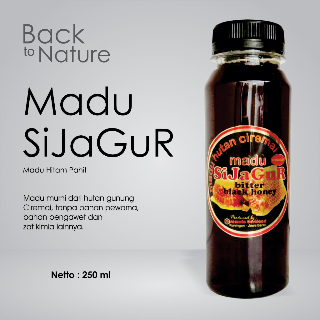 Jual Madu Asli Madu Hitam Pahit Murni kemasan botol 250ml | Shopee ...