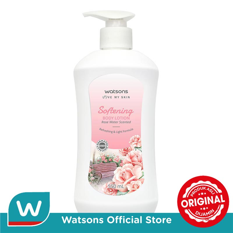 Jual Watsons Softening Body Lotion Rose Water Scented 550ml | Shopee ...