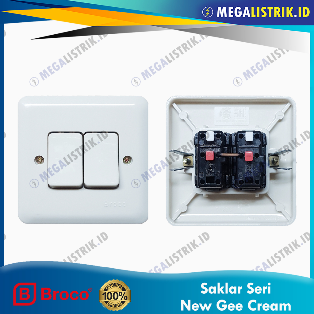 Jual BROCO SAKLAR SERI NEW GEE INBOW CREAM 6622U / SAKELAR DOUBLE UREA ...