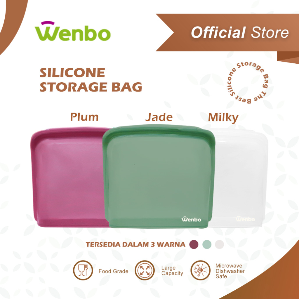 Jual Wenbo Silicone Storage Bag / Tempat Penyimpanan Silikon ( Food Grade ) | Shopee Indonesia