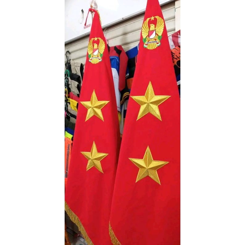 Jual bendera rapati MABES TNI AD bintang 2 bordir timbul | Shopee Indonesia
