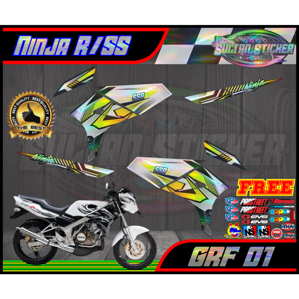 Jual Streaping Stiker Variasi HOLOGRAM KAWASAKI NINJA R/SS Grafis 01 ...