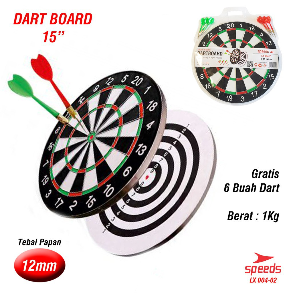 Jual DART GAME PLASTIK MEDIUM 15 inch / Papan Dart Board Ukuran Sedang 38cm | Shopee Indonesia