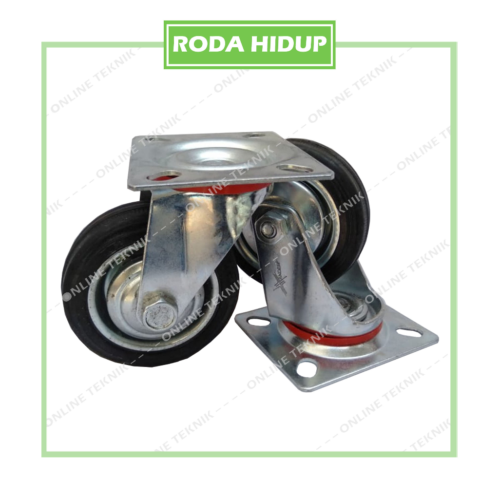 Jual Roda Karet Hidup 3" Roda Troli Etalase 3 inch Hidup | Shopee Indonesia