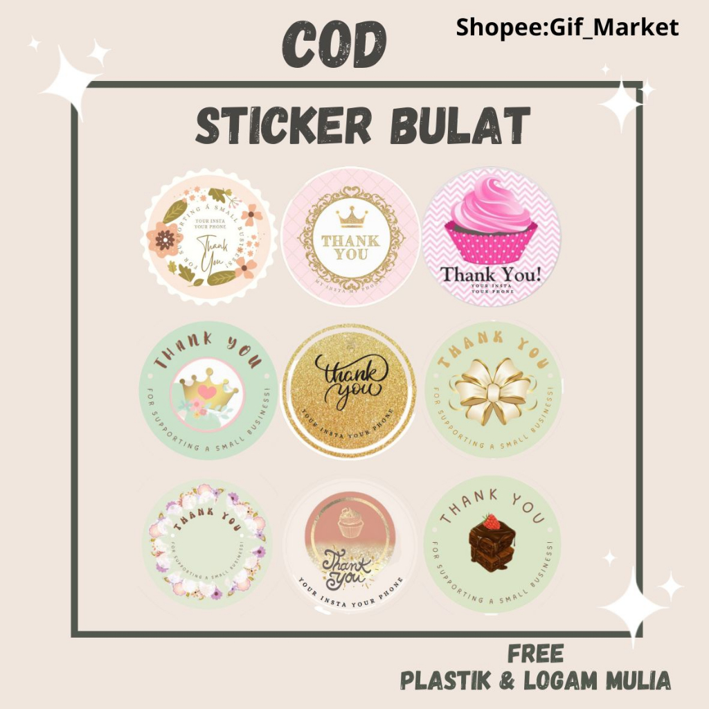Jual Sticker bulat | Cod | Free Ongkir | sticker Custom|sticker lucu ...