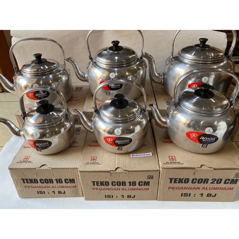 Jual Teko Ceret Cor Jawa Aluminium Ukuran 16 18 20 22 24 26 Cm Teko ...