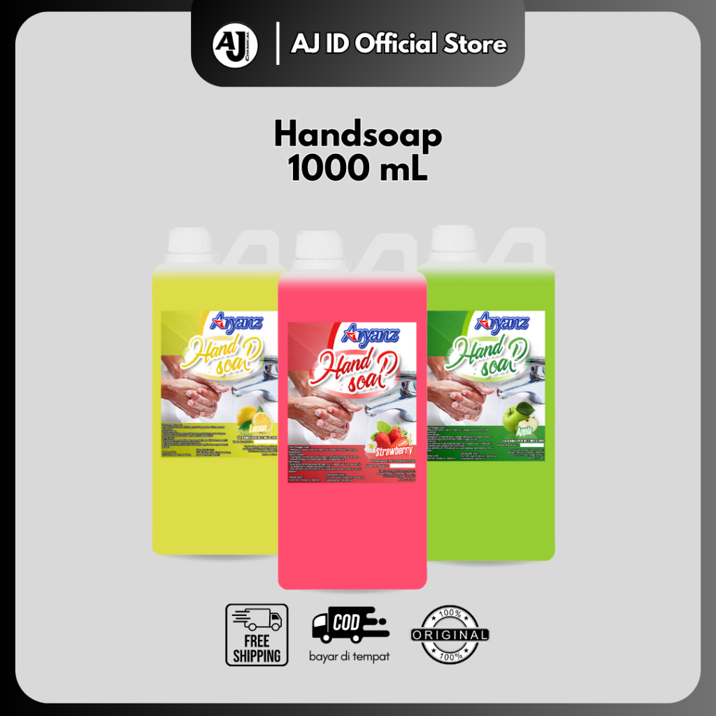 Jual Sabun Cuci Tangan HANDSOAP Strawberry Lemon Apel 1 Liter / Sabun ...