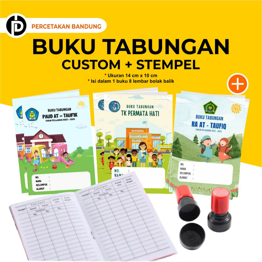 Jual BUKU TABUNGAN SD PAUD TK RA CUSTOM FULL COLOR MURAH GRATIS DESIGN | Shopee Indonesia