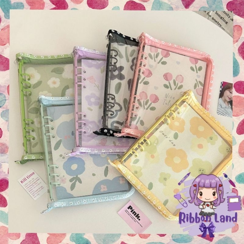 Jual A5 Cover Binder Resleting Deluxe Liss Flower Theme 6 Ring | Shopee ...