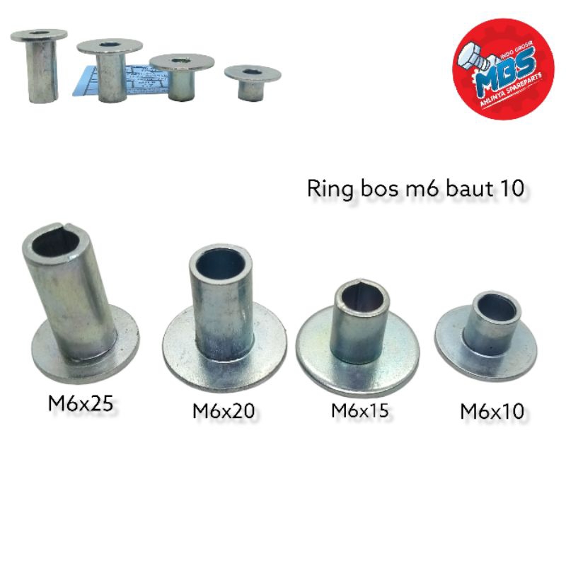 Jual RING BOS TOPI M6 BAUT 10 BOSH BODY M6X10 M6X15 M6X20 M6X25 PANJANG ...