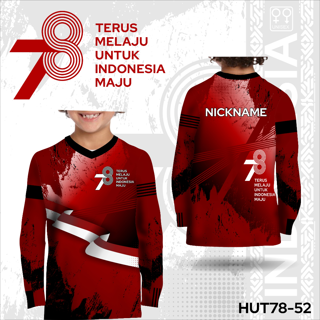 Jual Baju hut kemerdekaan ri ke 78 anak lengan panjang kaos dirgahayu indonesia 2023 | Shopee ...