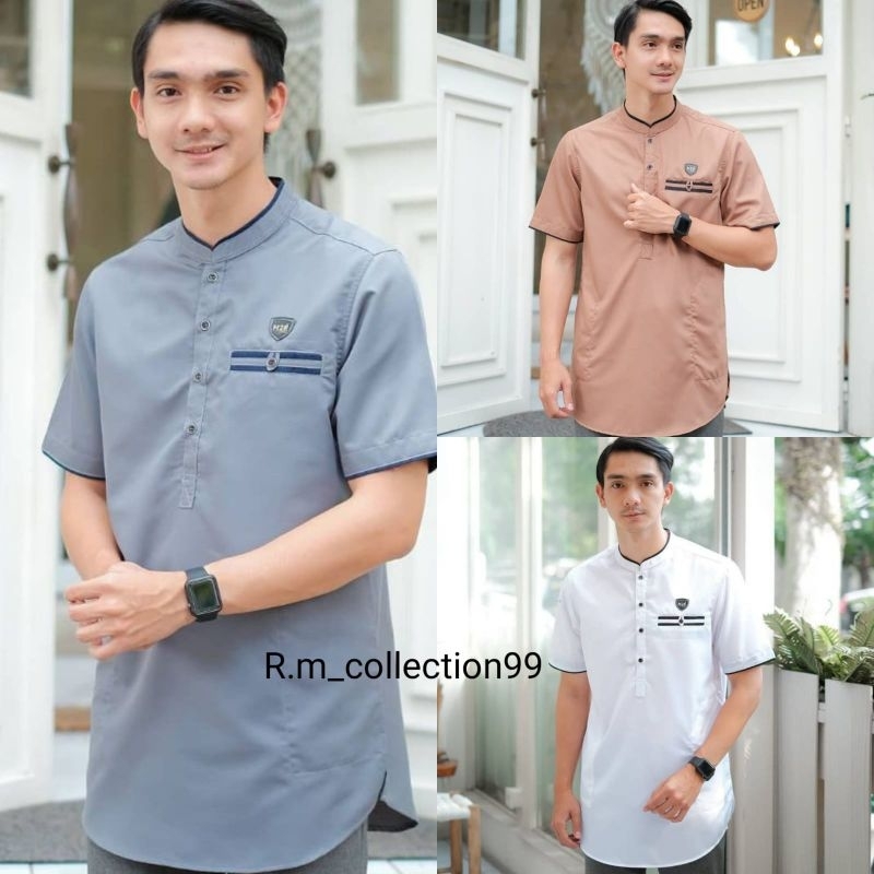 Jual Koko Terbaru Kurta Lis Lengan Pendek | Shopee Indonesia