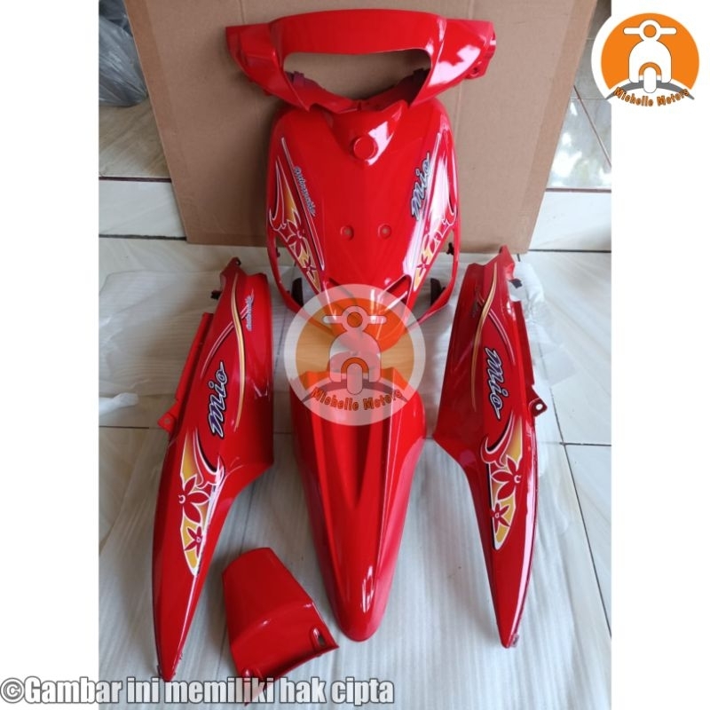 Jual Full set body halus Yamaha mio sporty warna merah cabai ...