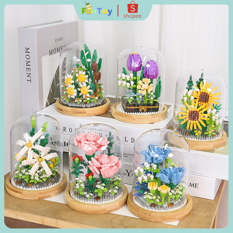 Jual FUNTOY Mainan Brick Balok DIY Buket Block Flower Mainan ntuk ...