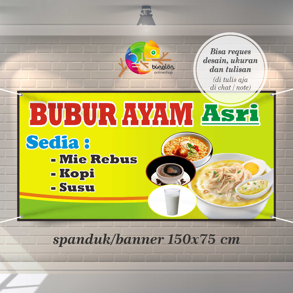 Jual Size 150x75 Spanduk Banner Bubur Ayam, Mie Rebus | Shopee Indonesia