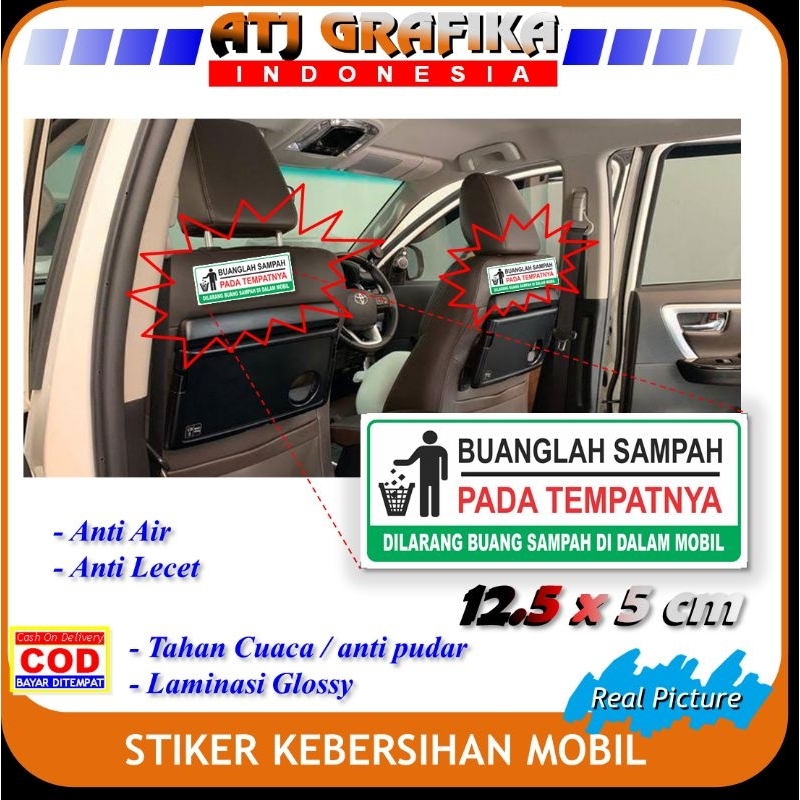 Jual stiker mobil dilarang buang sampah di dalam kendaraan sticker ...