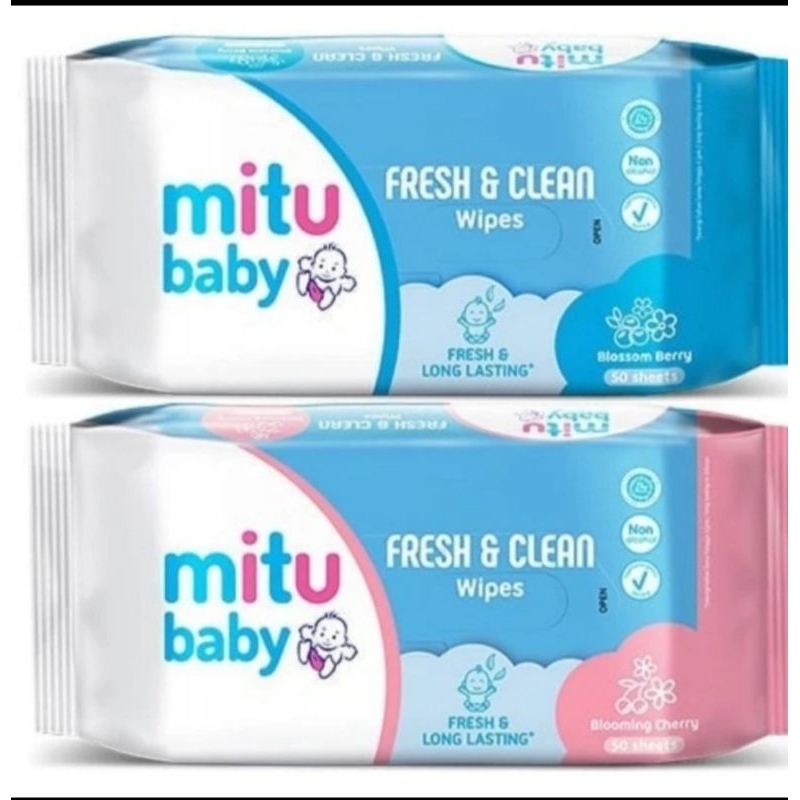 Jual Tissue basah Mitu baby wipes 50s buy 1 get 1 | Shopee Indonesia
