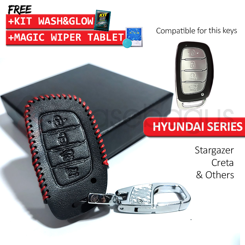 Jual Hyundai Creta 2021 2022 2023 - Black Red Case Kunci Mobil Key ...